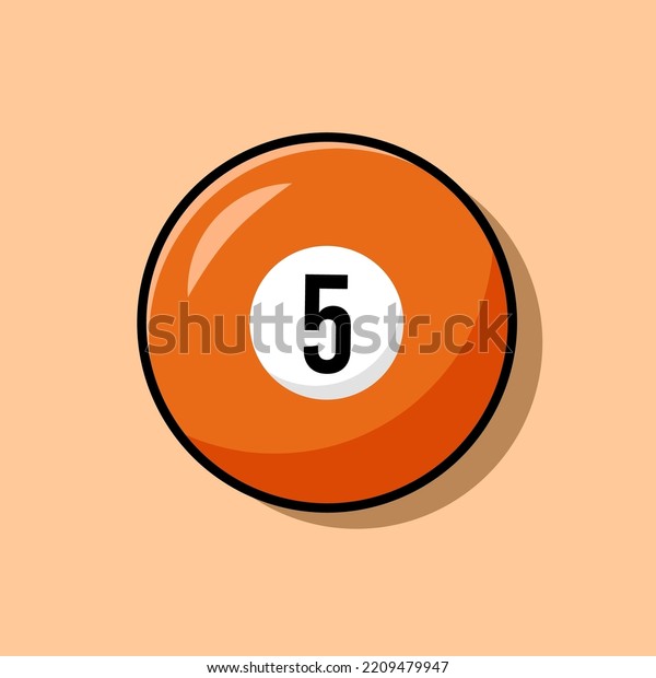 Billiard Ball Number 5 Vector Illustration Stock Vector (Royalty Free ...