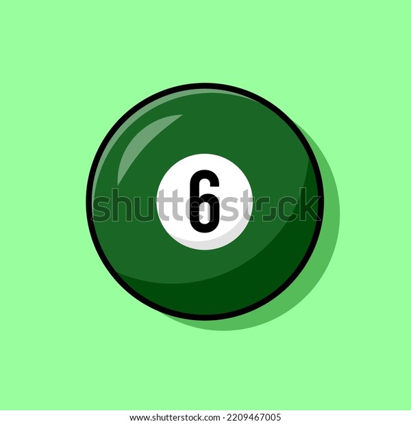 Billiard Ball Number 6 Vector Illustration Stock Vector (Royalty Free ...