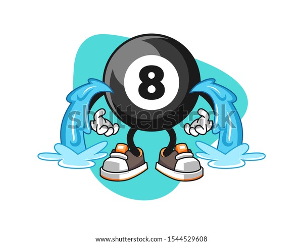 Billiard Ball Number 8 Cry Cartoon Stock Vector (Royalty Free ...