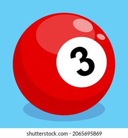Billiard Ball Vector Illustrations Number Three Stock Vector (Royalty ...