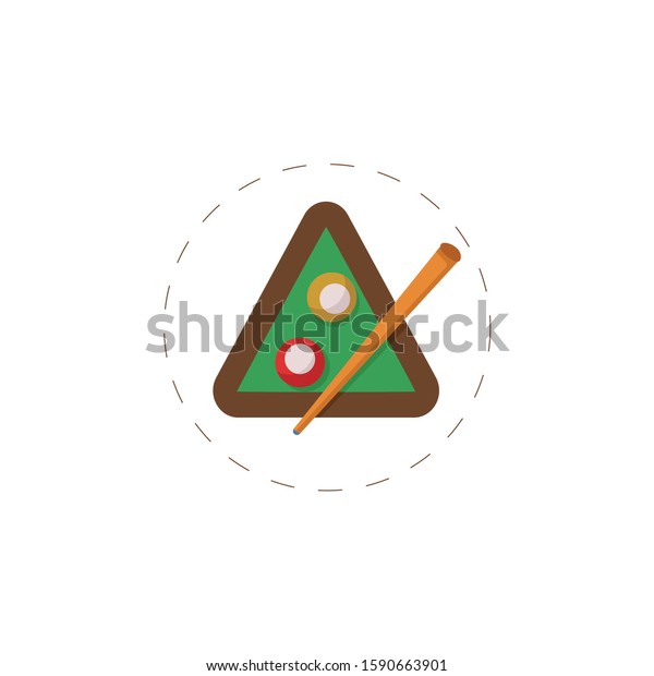 Billiard Cues Triangle Clipart Flat Icon Stock Vector (Royalty Free ...