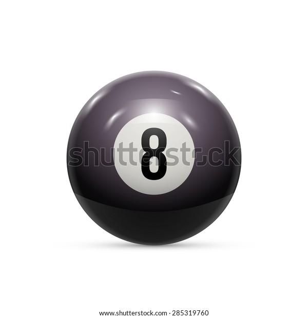 Billiard Eight Ball Isolated On White Stock Vector (Royalty Free ...