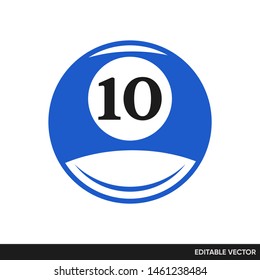 Billiard Pool Ball Number 10 Icon Stock Vector (Royalty Free ...