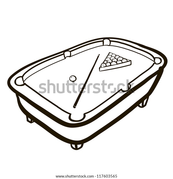 Billiard Table Childrens Sketch Stock Vector (Royalty Free) 117603565