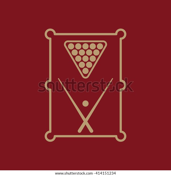 Billiard Table Icon Game Symbol Flat Stock Vector (Royalty Free ...