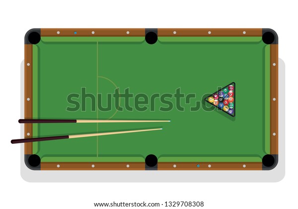 Billiard Table Pool Stick Billiard Balls Stock Vector (Royalty Free ...