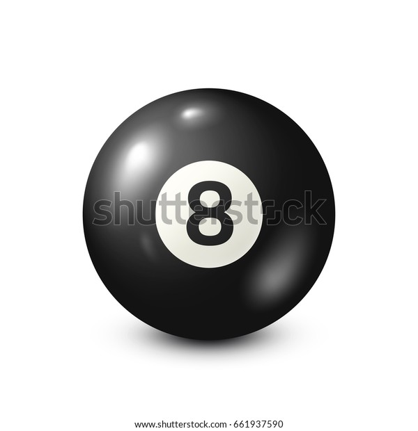 Billiardblack Pool Ball Number 8snooker White Stock Vector (Royalty ...