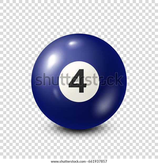 Billiardblue Pool Ball Number 4snooker Transparent Stock Vector ...