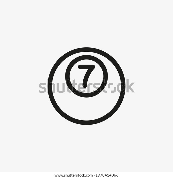 Billiards Ball Number 7 Line Icon Stock Vector (Royalty Free ...