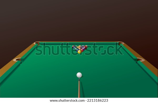 Billiards Game Break Shoot Vector Illustration Stock Vector (Royalty ...