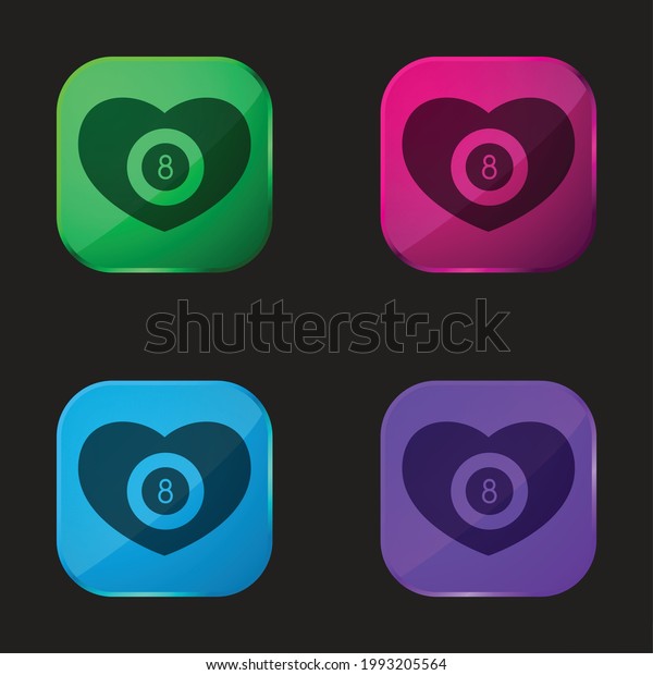 Billiards Heart Eight Ball Inside Four Stock Vector (Royalty Free ...