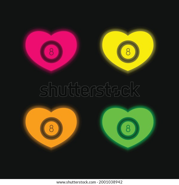 Billiards Heart Eight Ball Inside Four Stock Vector (Royalty Free ...
