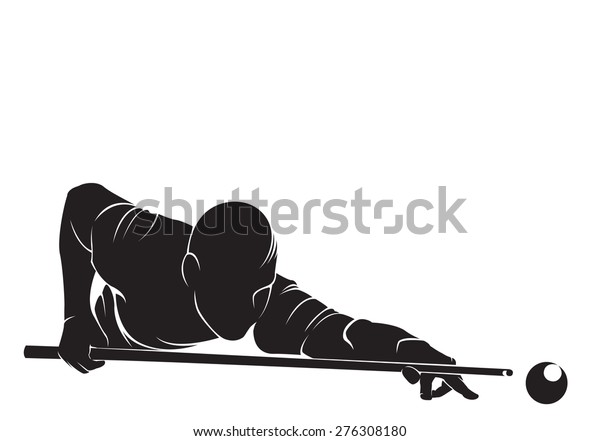 Billiards Player Vector Silhouette Isolated On Stock Vector (Royalty ...