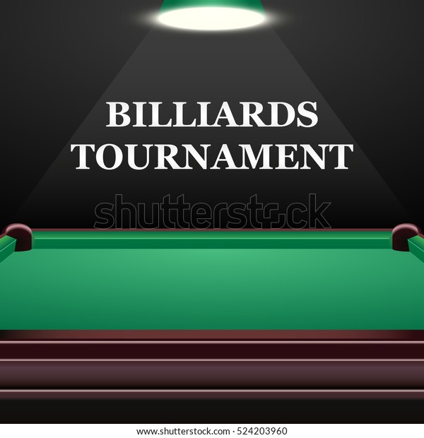 Billiards Tournament Background Green Table Realistic Stock Vector ...