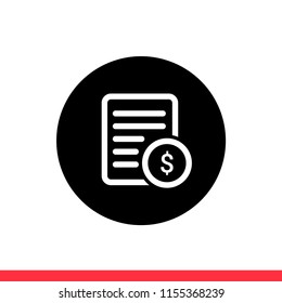 Billing Vector Icon Invoice Symbol Simple Stock Vector (Royalty Free ...