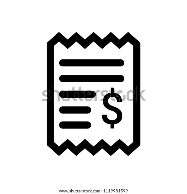 Billing Vector Icon Invoice Symbol Simple Stock Vector (Royalty Free ...