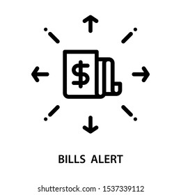Bills Alert Icon Simple Design Line Stock Vector (Royalty Free ...