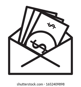 Bills Money Envelope Mail Vector Illustration Stock Vector (Royalty ...