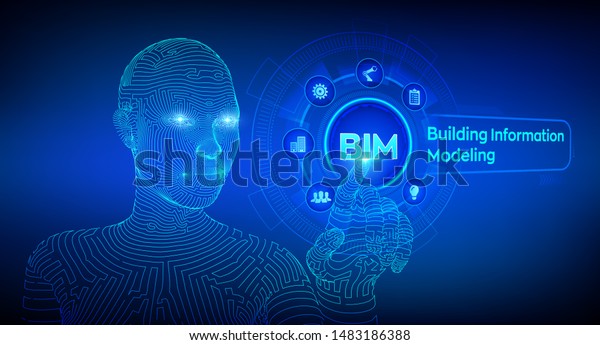 BIM. Building Information Modeling Technology concept on virtual screen ... BIM. Building Information Modeling Technology concept on virtual screen ...