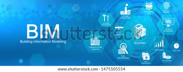 Bim Concept Web Banner Building Information Stock Vector (Royalty Free ...