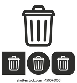 Bin Black White Icons Vector Illustration Stock Vector (Royalty Free ...