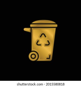 Bin Gold Plated Metalic Icon Logo Stock Vector (Royalty Free ...
