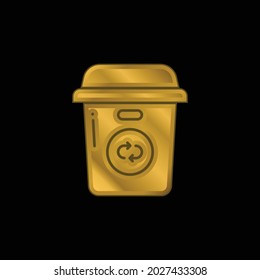 Bin Gold Plated Metalic Icon Logo Stock Vector (Royalty Free ...