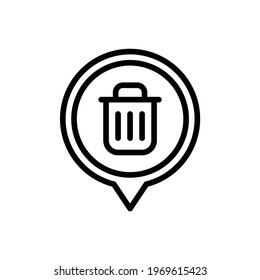 Bin Location Pin Icon Outline Style Stock Vector (Royalty Free ...