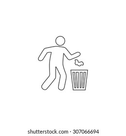 Bin Man Outline Black Simple Vector Stock Vector (Royalty Free ...