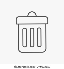 Bin Outline Icon On White Backround Stock Vector (Royalty Free ...