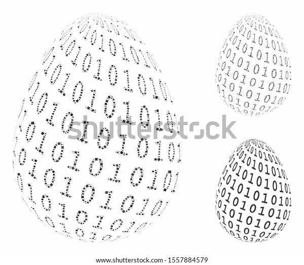 Binary Digital Egg Mosaic Uneven Elements Stock Vector (Royalty Free ...