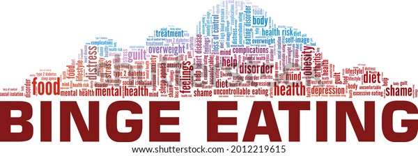 Binge Eating Vector Illustration Word Cloud Stock Vector (Royalty Free ...