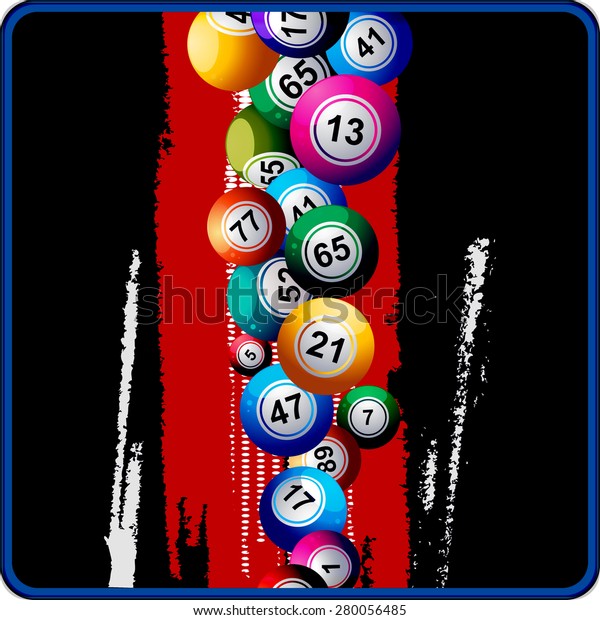 Bingo Balls Falling Down On Black Stock Vector (Royalty Free) 280056485 ...