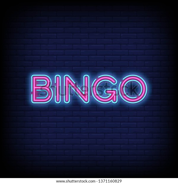 Bingo Neon Text Brick Wall Background Stock Vector (Royalty Free ...