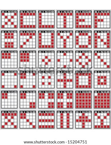 Bingo Patterns Played Bingo Halls Casinos Stock Vector (Royalty Free ...