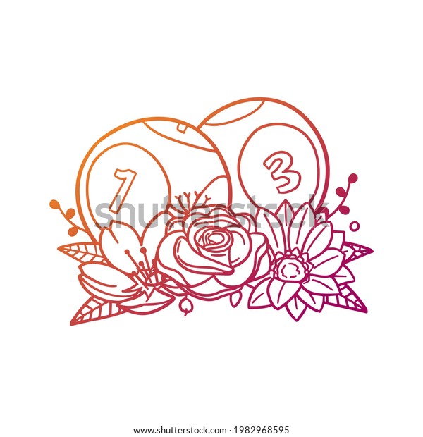 Bingo Rose Flower Vintage Game Design Stock Vector (Royalty Free ...