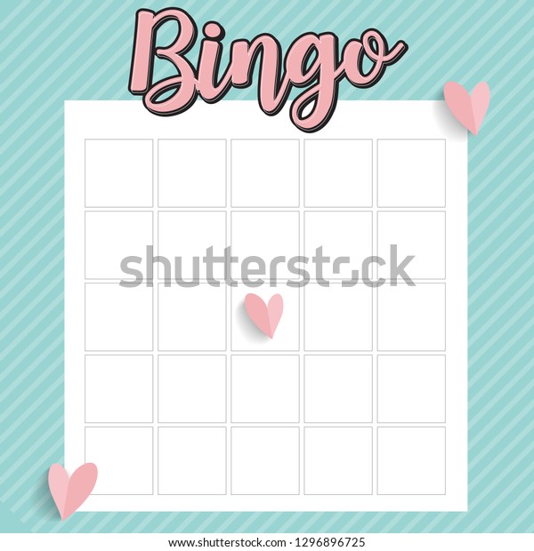 Bingo Table Blue Background Hearts Valentine Stock Vector (Royalty Free ...