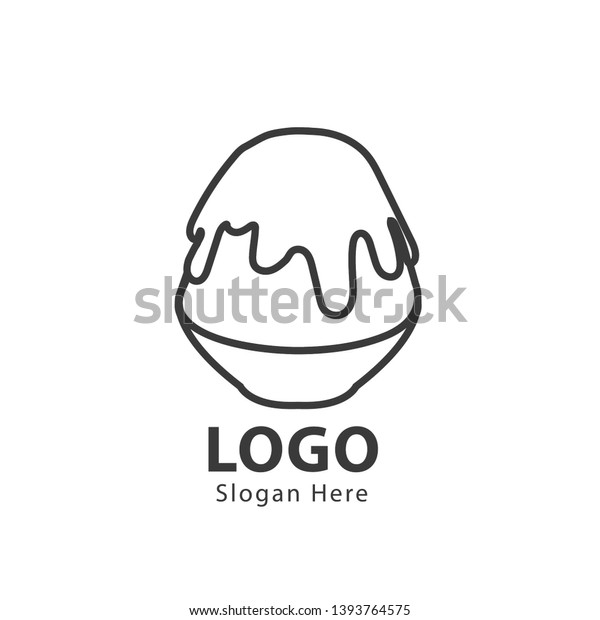 bingsu logo design illustration vector