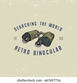 Binocular Logo Emblem Label Monocular Vintage Stock Vector (Royalty ...