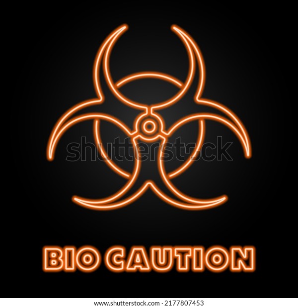 Bio Caution Neon Sign Modern Glowing Stock Vector (Royalty Free ...