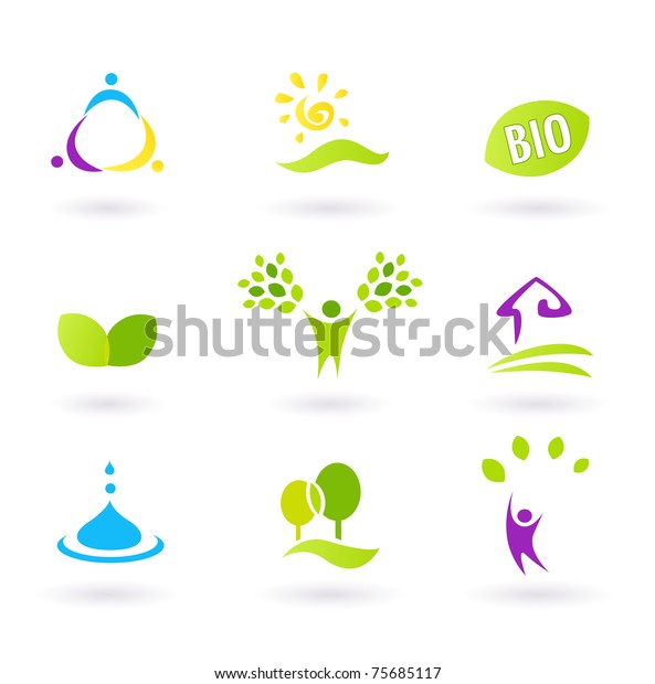 Bio Icons Inspired By People Farm Stock Vector Royalty Free 75685117 Shutterstock