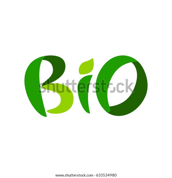 Bio Letter Green Logo Vector White Stock Vector (Royalty Free ...