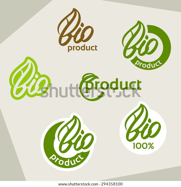 Bio Logo Eco Label Natural Product Stock Vector (Royalty Free ...