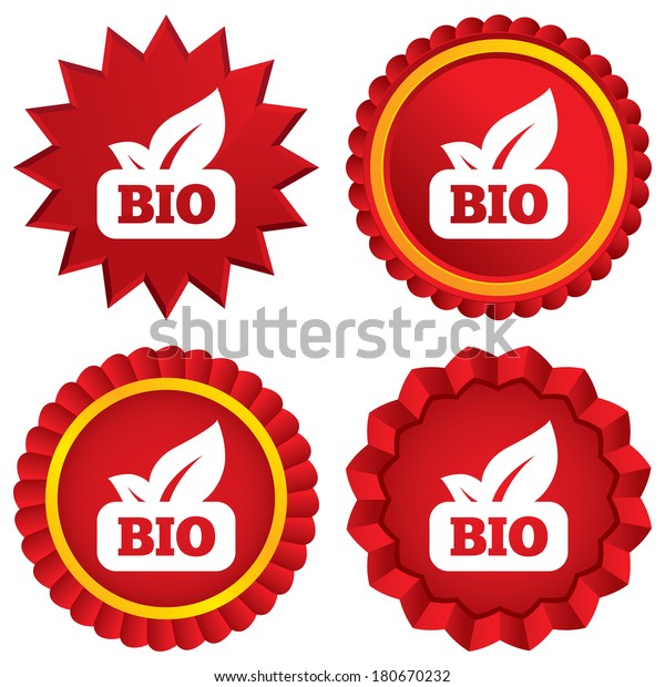Bio Product Sign Icon Leaf Symbol Stock Vector (Royalty Free) 180670232 ...