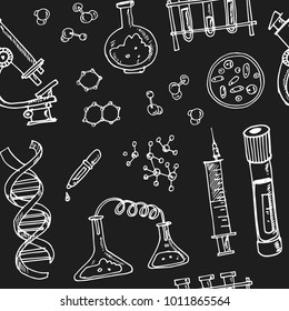 Biochemistry Hand Drawn Doodle Seamless Pattern Stock Vector (Royalty ...