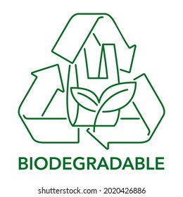 Biodegradable Sign Thin Line Packet Turns Stock Vector (Royalty Free ...