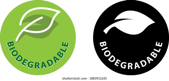 Biodegradable Sticker Vector Illustration Stock Vector (Royalty Free ...