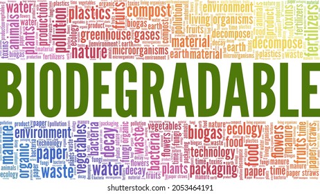 Biodegradable Vector Illustration Word Cloud Isolated Stock Vector ...