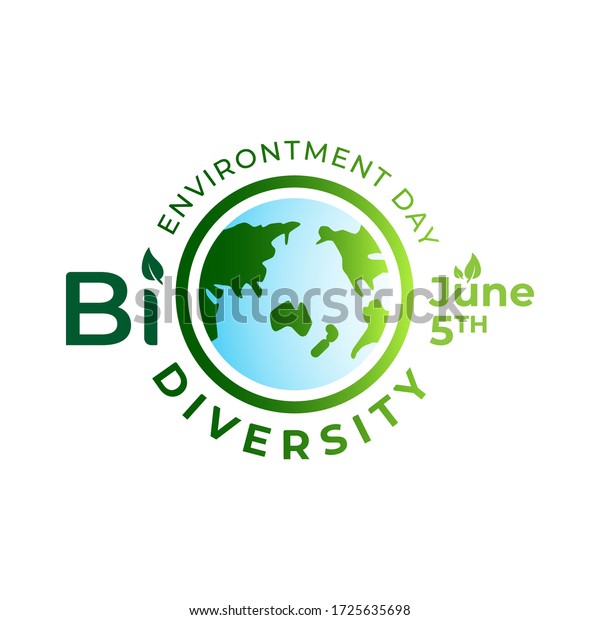 Biodiversity Typography Design Green Color Environment Stock Vector ...