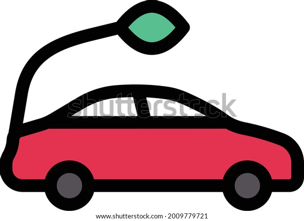 Biofuel Car Vector Line Colour Icon Stock Vector (Royalty Free ...